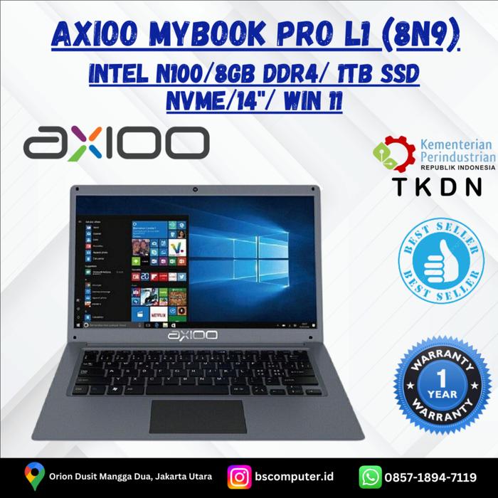 Jual AXIOO Notebook MyBook Pro L1 (8N9) Intel N100 8GB DDR4/1TB SSD ...