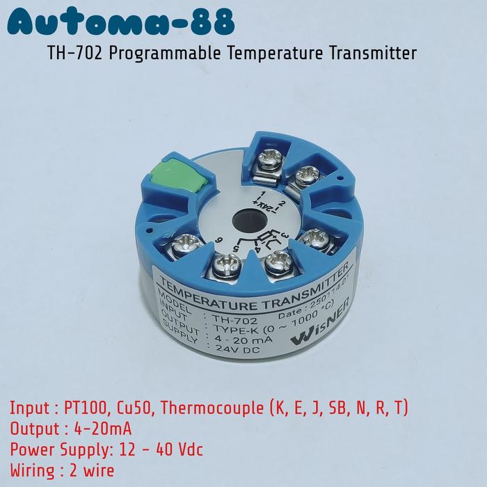 Jual Temperature Transmitter RTD PT100 Thermocouple TC-K/R/S/N/J/T 4 ...
