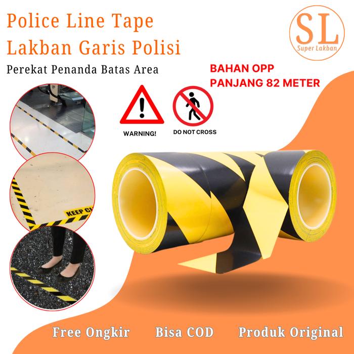 Promo Lakban Garis Polisi Hitam Kuning Police Line Tape Pembatas Tanda ...