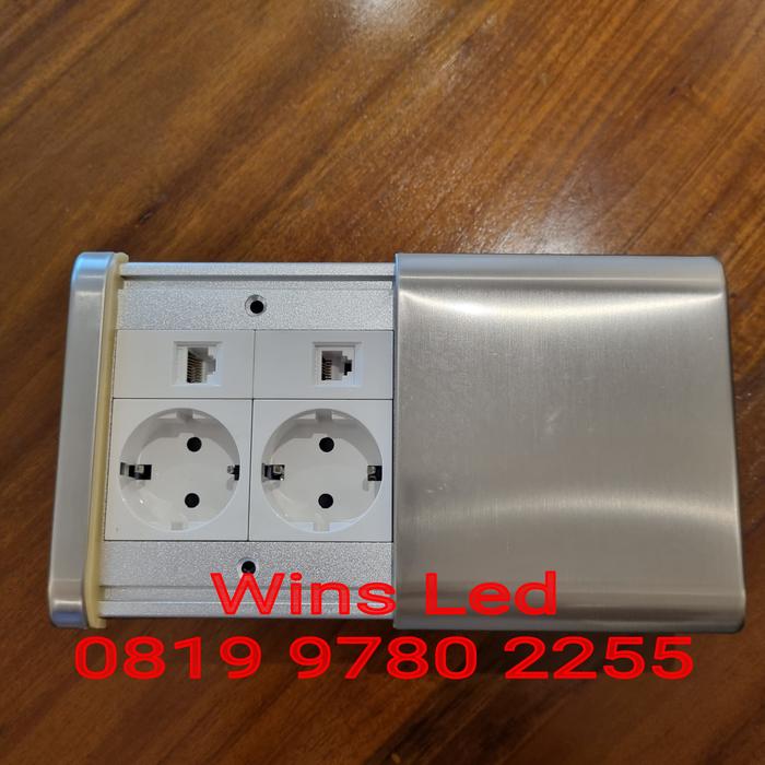 Jual Stop Kontak Meja Lantai Arde Data Telpon Sliding Geser Floor ...