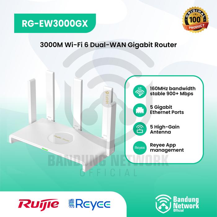 Jual Ruijie RG-EW3000GX Wi-Fi 6 Dual-band Gigabit Mesh Reyee Router ...