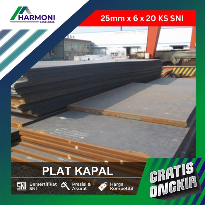 Jual Plat Kapal 25mm x 6x20 ft feet / 1800x6000 mm / 180x600 cm / 1,8x6 ...