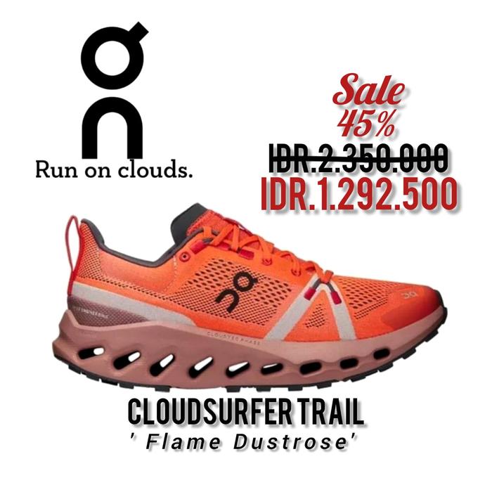 Promo SEPATU ONCLOUD SURFER TRAIL 'FLAME DUSTROSE' ORIGINAL BNWB - 40 ...