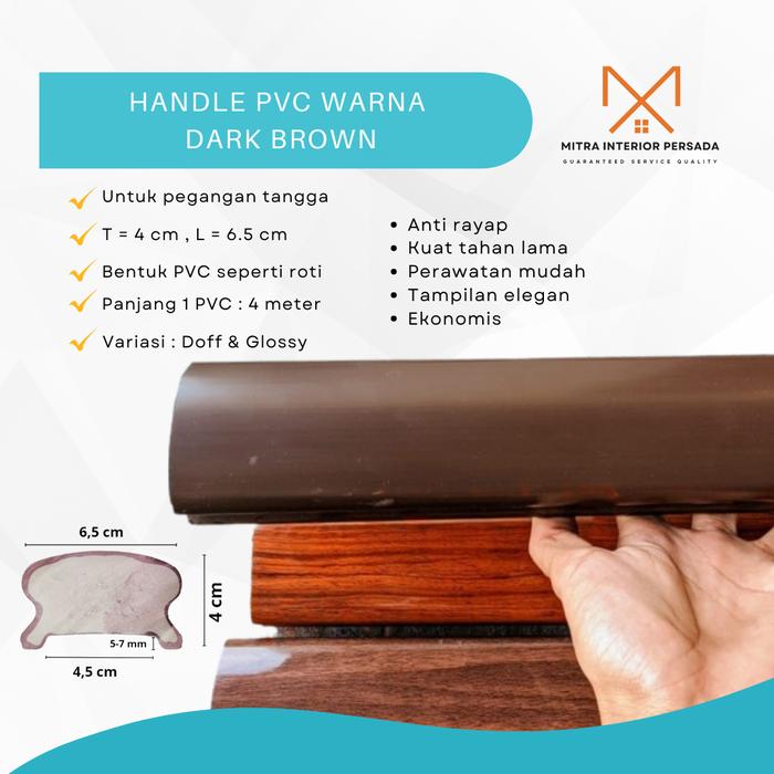 Jual Railing tangga Hand railing pvc pegangan railing tangga dark brown ...