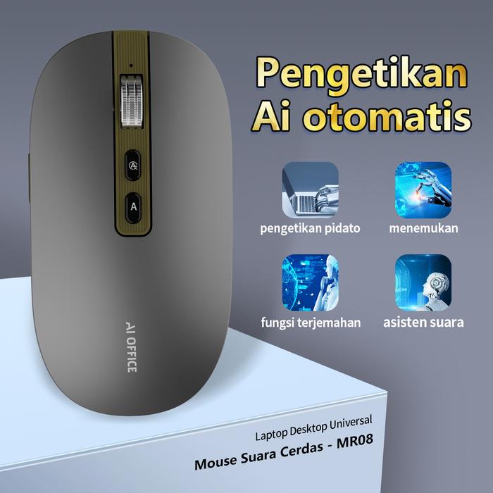 Promo MR08 Mouse AI Cerdas Pengenal Suara Wireless and bluetooth Dengan ...