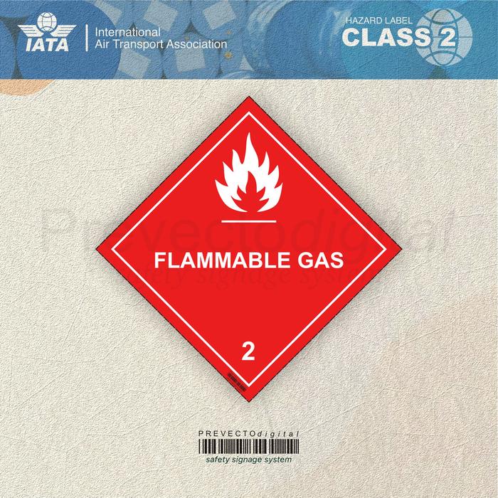 Jual Sticker IATA Hazard Label Class 2 Gasses - Flamamble Gas, 30x30cm ...
