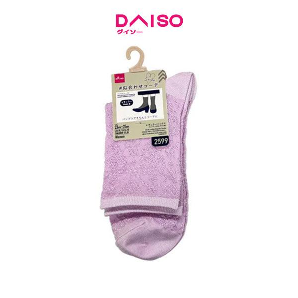 Jual Daiso Adult Ladies Regular Socks - Glossy Yarn - Damask Pattern ...