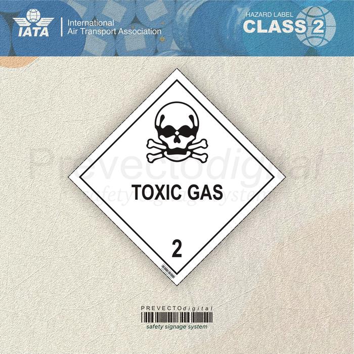 Jual Sticker IATA Hazard Label Class 2 Gasses - Toxic Gas, 20x20cm ...