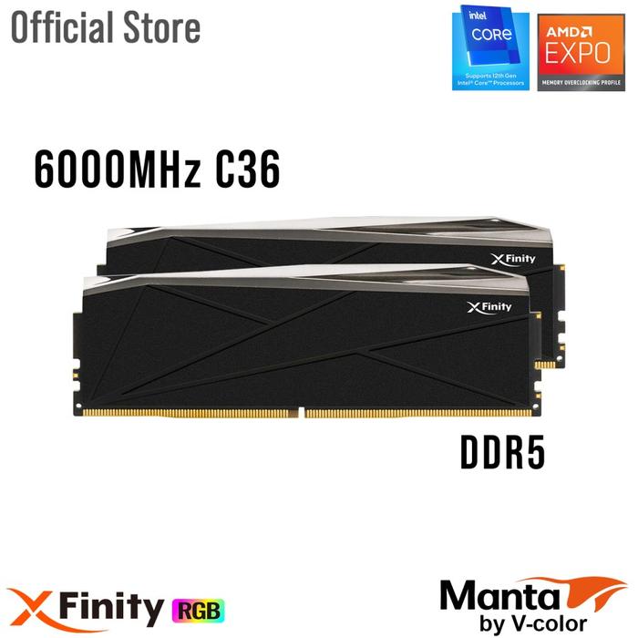 Promo RAM v-color DDR5 MANTA XFINITY RGB 32GB (2x16GB) 6000MHz XMP EXPO ...