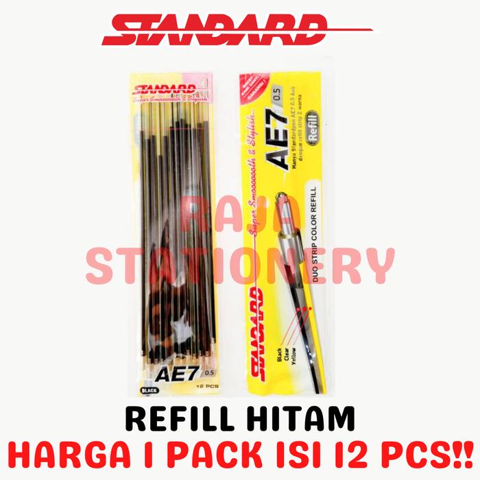 Jual STANDARD AE7 0.5 BLACK BLUE RED BALL PEN BOLPEN PENA PEN STANDARD ...