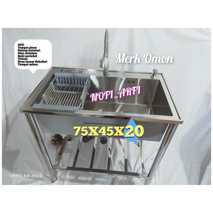 Jual MURAH BAK CUCI PIRING PORTABLE/KITCHEN SINK 7545/WASTAFEL SUS 304 ...