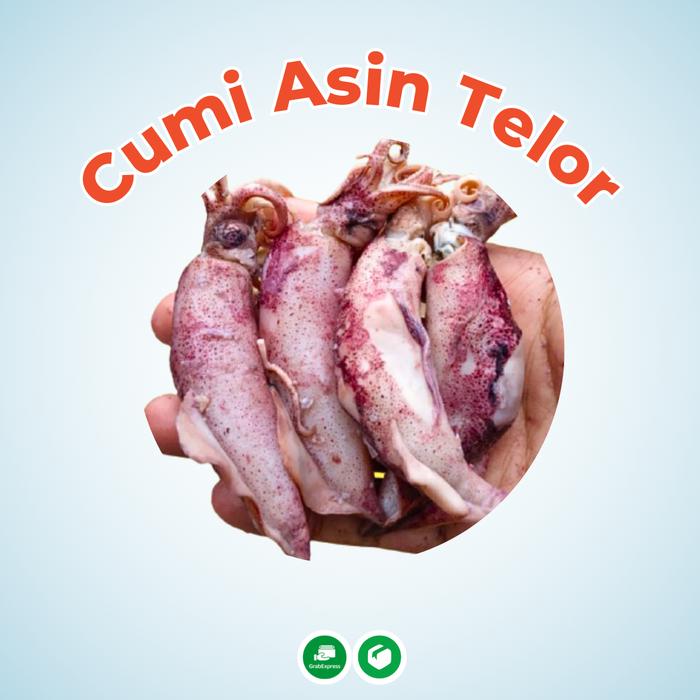 Jual IKAN ASIN CUMI TELOR SOTONG JUMBO GRADE A 1 kg - kepala cumi, 1 kg ...
