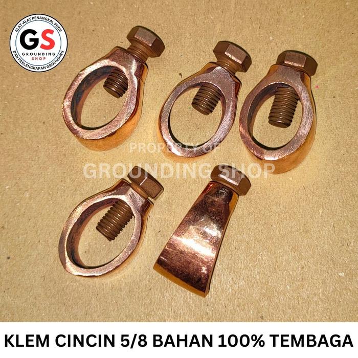 Jual Klem Cincin BAHAN 100% TEMBAGA / Klem Penjepit Grounding Rod dan ...