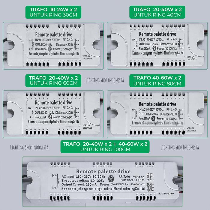 Jual Trafo led strip cahaya 3warna untuk lampu gantung ring lampu ...