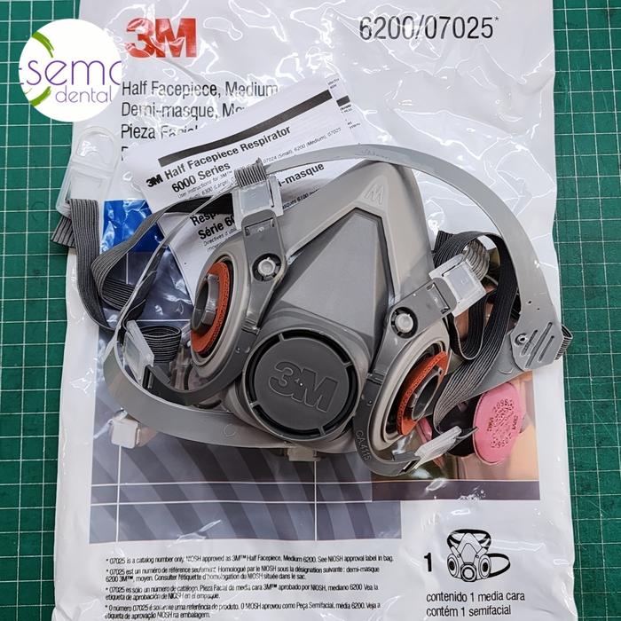 Jual 3M 6200 Half Face Respirator Masker Silikon Reusable N95 P100 ...