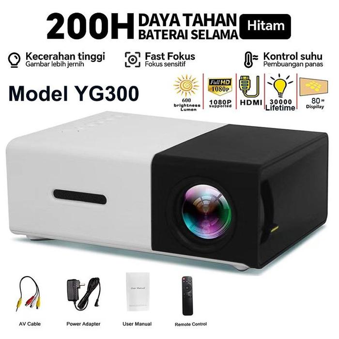 Jual ADA READY [COD+BEBAS BIAYA KIRIM] Mini Proyektor LED YG300 LED ...