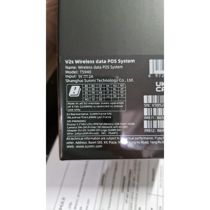 Jual Mesin Kasir Android SUNMI V2s NFC SACNNER INFRARED Ram 2GB Rom ...