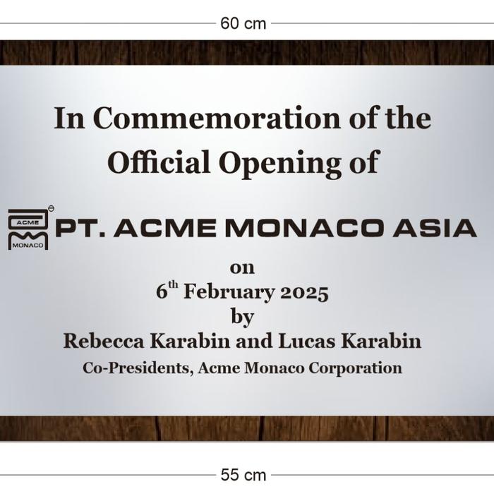 Jual Plakat Prasasti Peresmian Stainless Frame - Jakarta Selatan ...