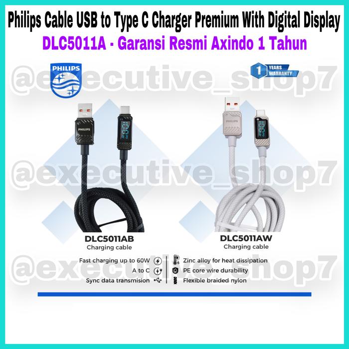 Jual Philips Cable USB to Type C Charger Premium With Digital Display ...