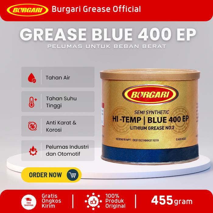 Jual Burgari Grease Blue 400 EP 455 GR / Pelumas Gemuk Bearing ...