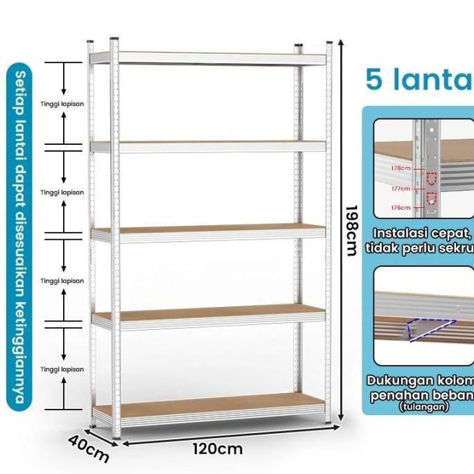 Jual Rak Besi Susun Serbaguna Rak Besi Rakit Tanpa Baut Rak Besi Siku ...