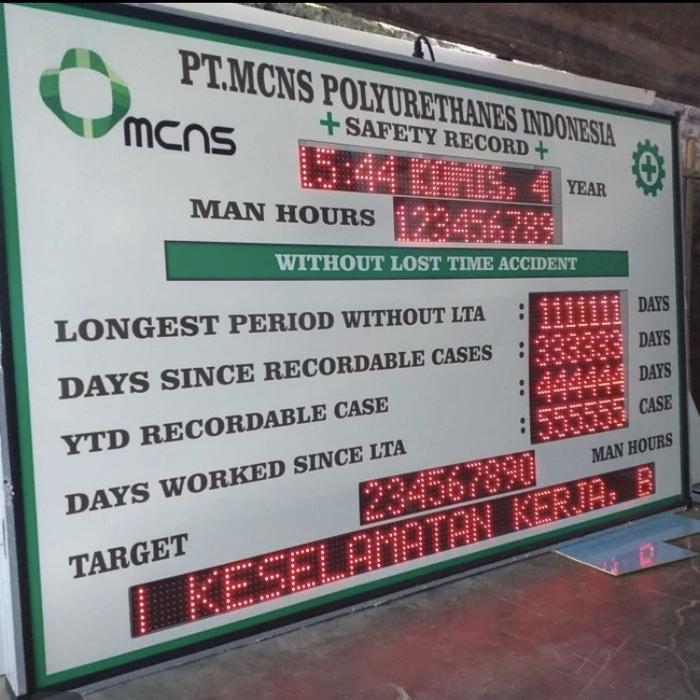 Jual Papan Keselamatan Kerja Safety Performance Board Digital LED ...