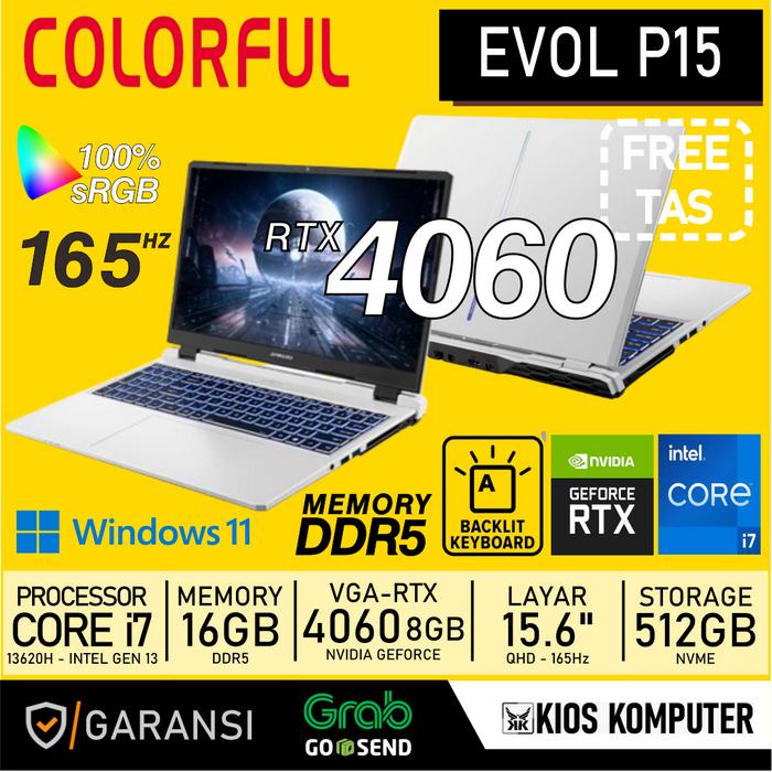 Jual LAPTOP GAMING COLORFUL EVOL P15 23-HJ76B CORE I7-13620H 16GB DDR5 ...