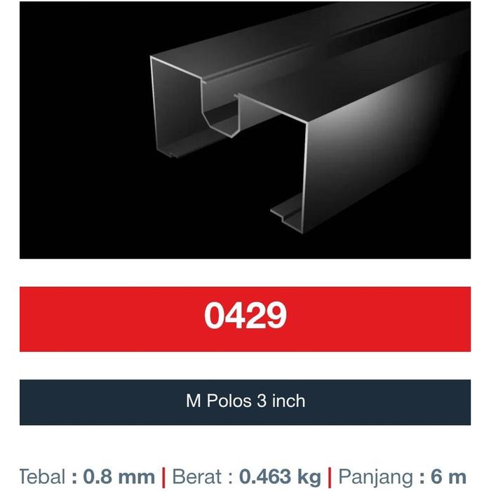 Jual Aluminium profile 0429 3 inch M polos (kaca mati) inkalum - CA ...