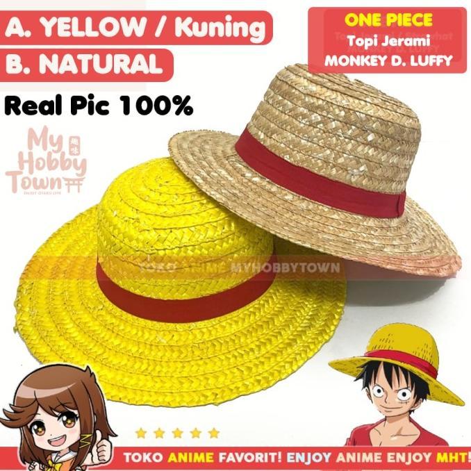 Jual TOPI JERAMI ONE PIECE LUFFY BERKUALITAS - Kuning - Jakarta Barat ...