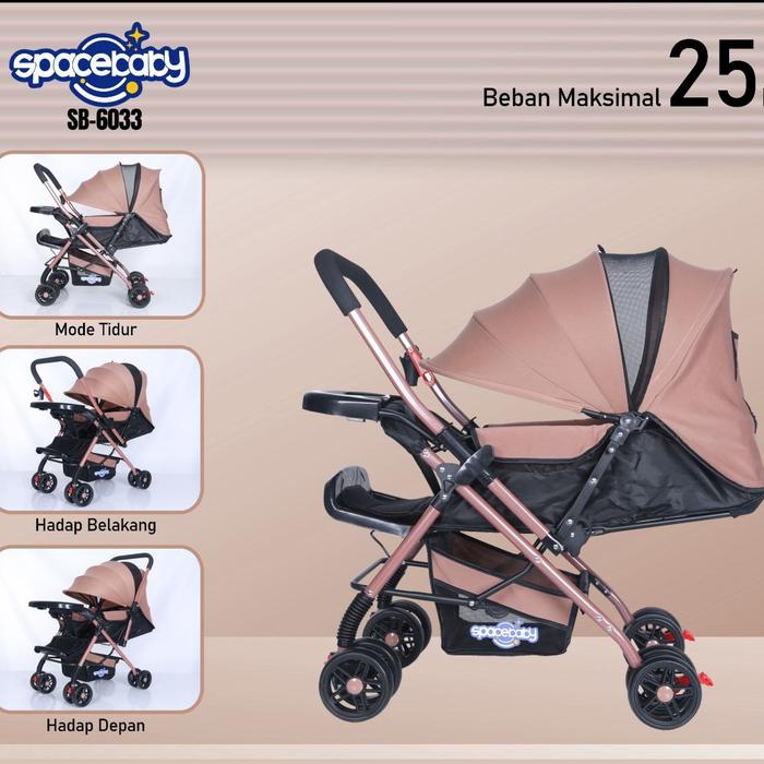 Jual BABY STROLLER SB-6033 (REVERSIBLE STIR) SPACEBABY - Cokelat - Kab ...