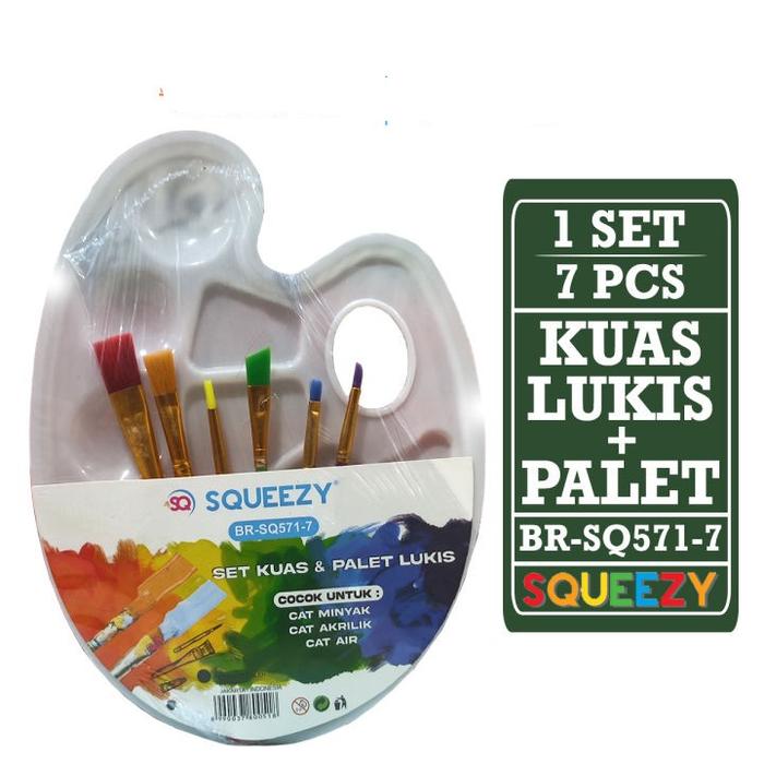 Jual Kuas Lukis Menggambar Set Cat Air Akrilik Minyak + Palet SQUEEZY ...