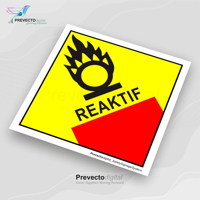 Jual Stiker Simbol Label K3 Limbah B3 Hazmat Reaktif - 20x20cm ...