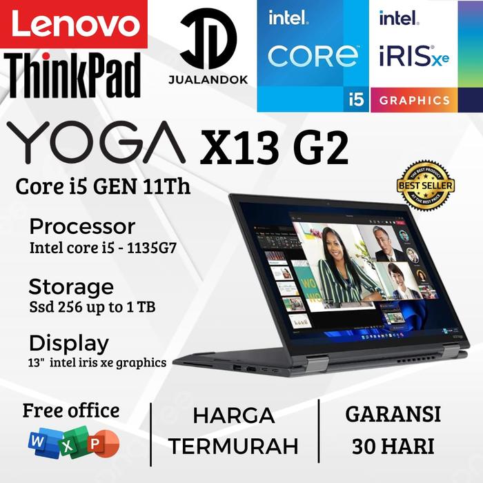 Jual Laptop 2in1 Lenovo Thinkpad X13 Yoga G2 Core i5 Gen 11 - RAM 16GB - SSD 1 TB - 13 inch ...
