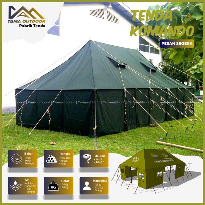 Jual Tenda Komando TNI - Uk 4M x 6M Militer Army Camping Pramuka - KAIN ...