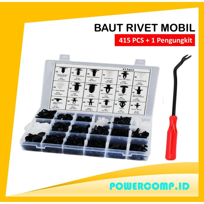 Jual Paket 240PCS Baut Rivet Mobil/Universal Klip Bumper Baut Body ...