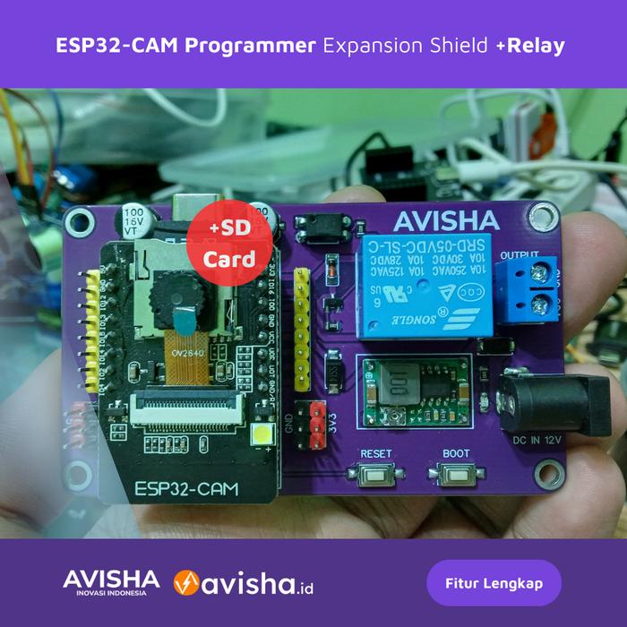 Jual ESP32-Cam Programmer Shield - ESP32 Cam + Relay & Protection ...
