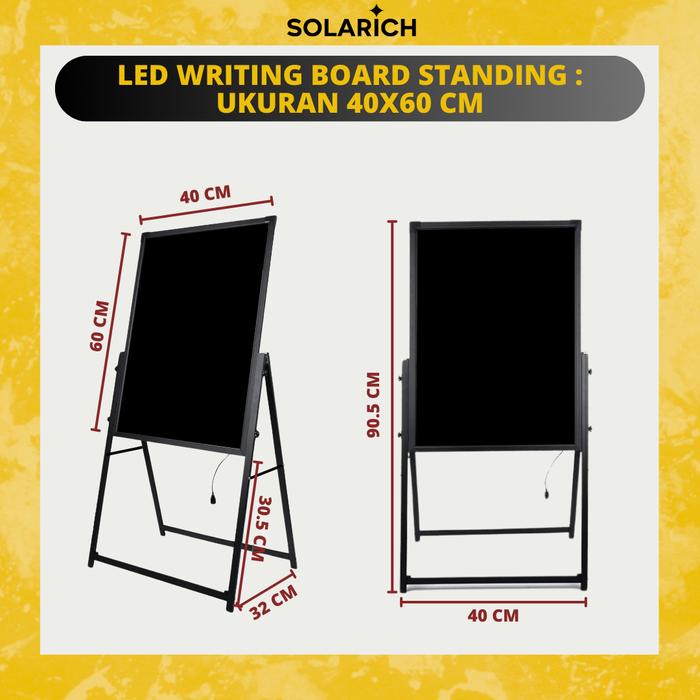Promo LED Standing Board Glass - Papan Tulis LED Dengan Efek Neon Dapat ...