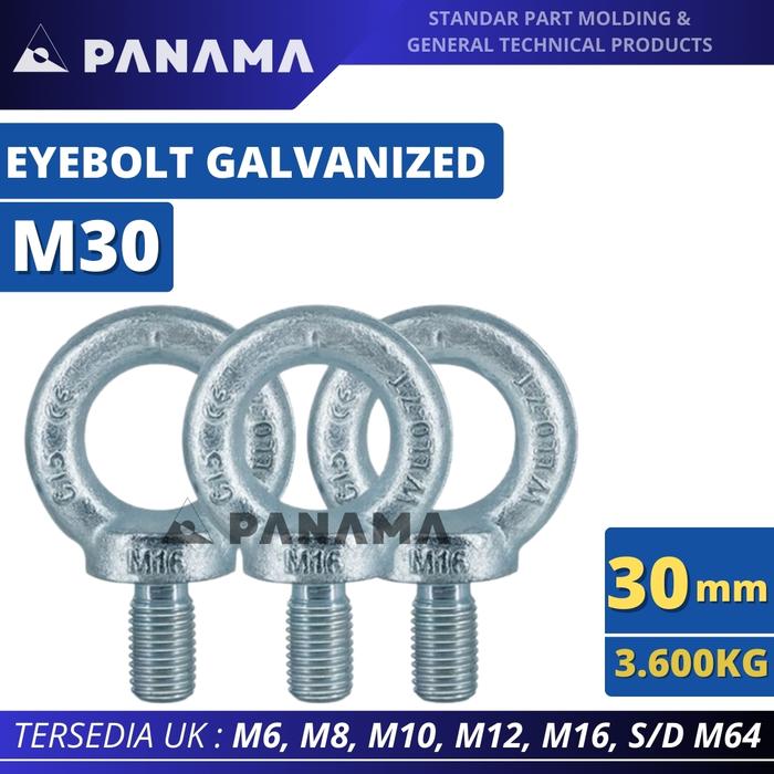 Jual Eye Bolt M30 Galvanized Eyebolt Mata Baut GALVANIS 30 MM - Jakarta ...
