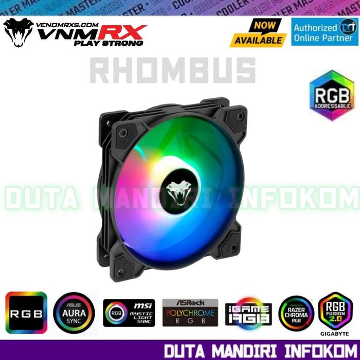 Jual VenomRX RHOMBUS ARGB SYNC - 120mm PWM A-RGB Gaming Cooling Fan ...