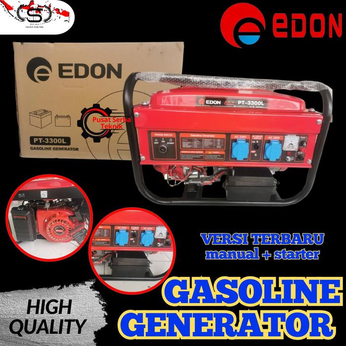 Jual GENSET EDON 3000Watt EDON PT3300L EDON PT-3800D GASOLINE GENERATOR ...