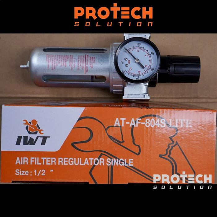 Jual IWT Air Filter Regulator Double Lubricator Drat 1/2 in 0,5inch Regulator angin kompresor ...