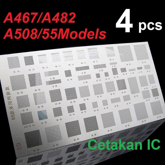 Jual Plat Cetakan IC CPU Universal BGA Stencil Amaoe A467 A482 A508 55 Models Set 4 Pcs MTK MSM ...