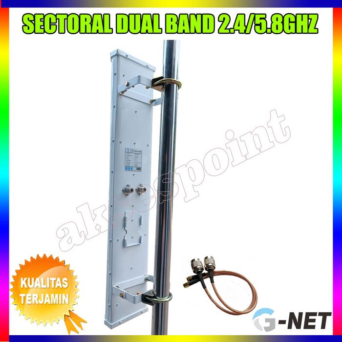Jual Antena Sectoral Mimo Dual Band 20 dBi 2.4 5.8 GHz GNET 120 Derajat ...