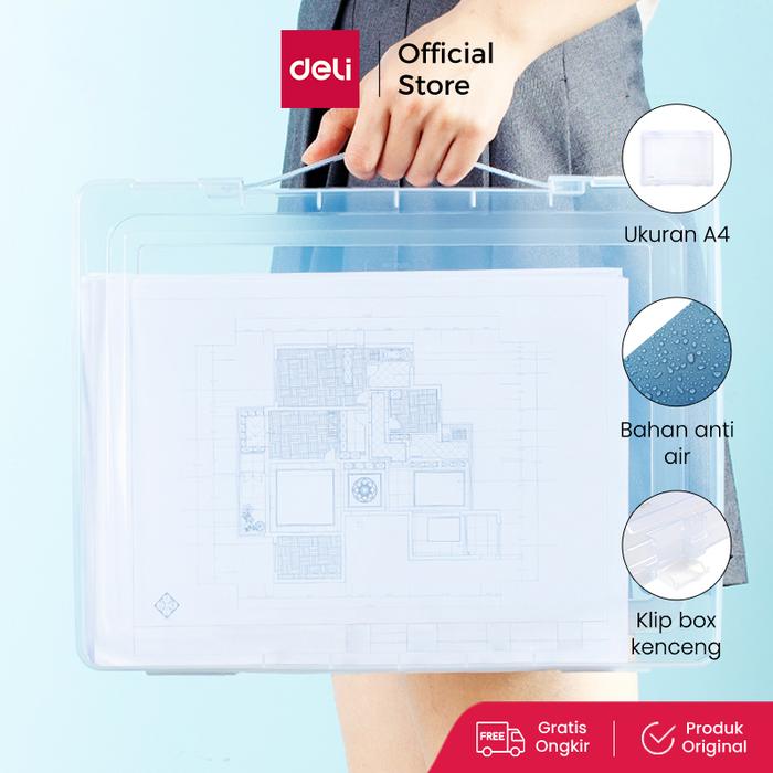 Jual Deli Box File / Box Penyimpan Kertas File Dokumen Transparant 5702 ...
