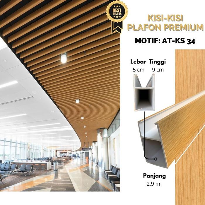 Jual Kisi Kisi Plafon PVC | Plafon PVC | WPC Bar Ceiling | plafond PVC ...