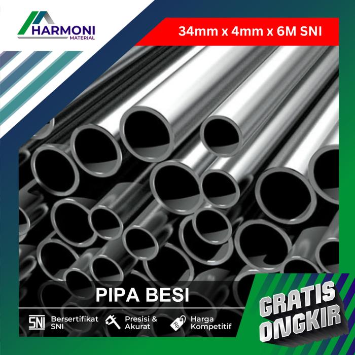 Jual Distributor Pipa Besi SGP Diameter 34mm x 4mm Panjang 6 Meter SNI ...