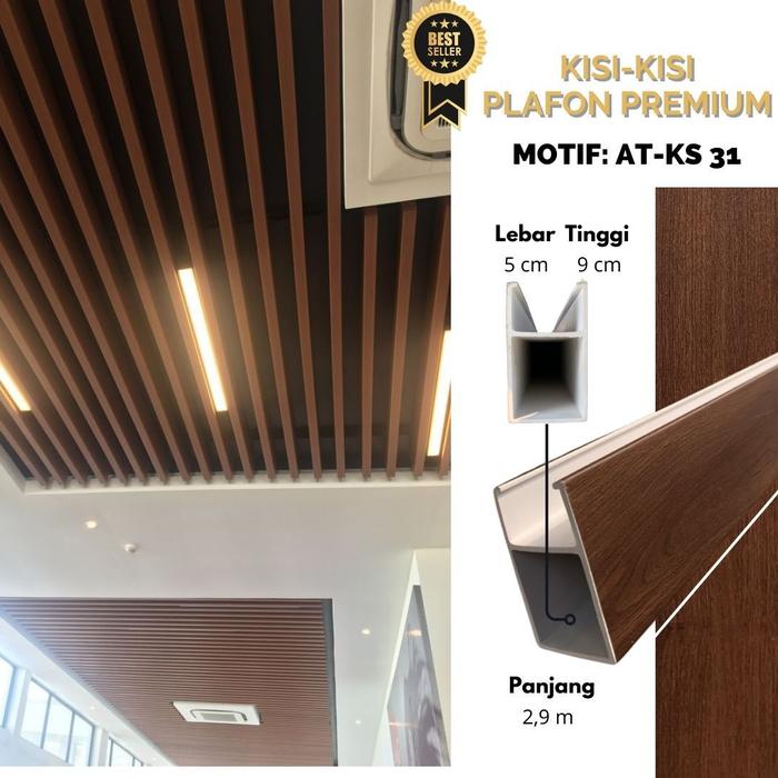 Jual Kisi Kisi Plafon PVC | Plafon PVC | WPC Bar Ceiling | plafond PVC ...