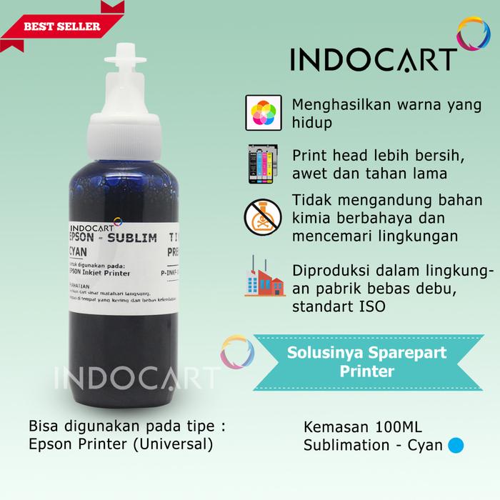 Jual IndoCart Tinta Premium Printer Epson-Sublim Sublimation Ink-100ml ...