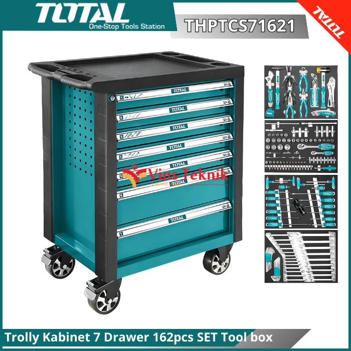 Jual Toolbox trolly kabinet 7 Drawer 162pcs SET Tool box TOTAL ...