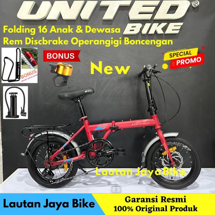 Jual SEPEDA LIPAT 16 GENIO F371 BY UNITED - Merah - Kab. Bogor - Toko ...